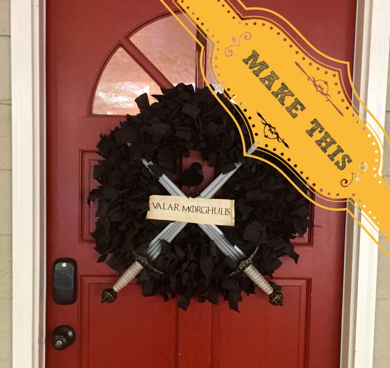 Valar Morghulis Sword and Raven Wreath - Home and Geek